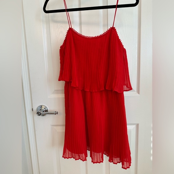 Zara | Dresses | Zara Red Flowy Mini Dress | Poshmark